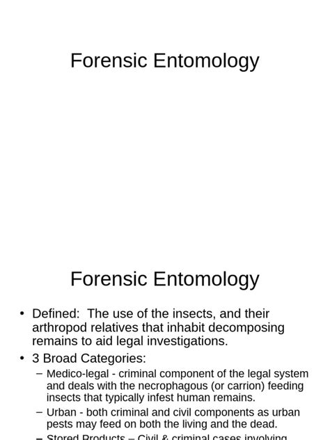 Forensic Entomology Insect Evidence In Death Pdf Decomposition