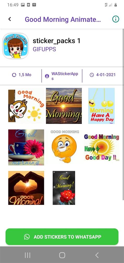 Good Morning Animated Stickers Apk For Android Download