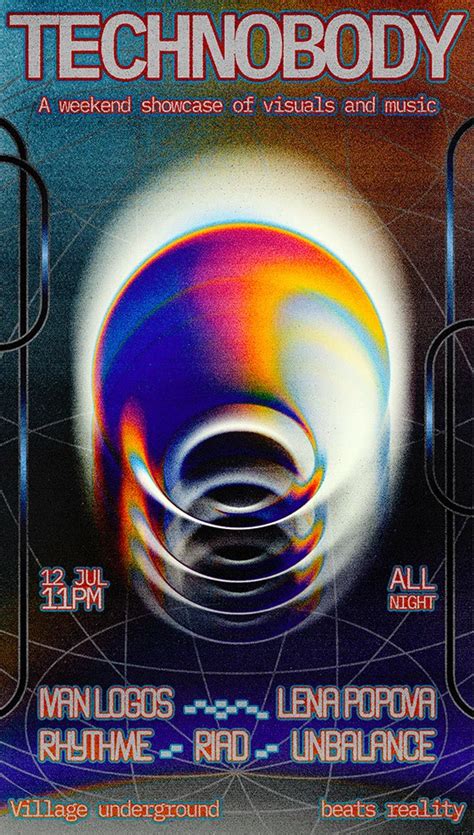 Abstract Techno Poster Tamplates Behance