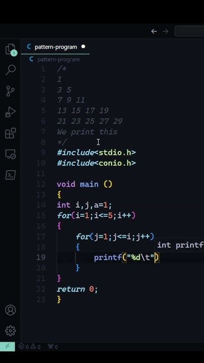 Numerical Pattern Program In C Youtube