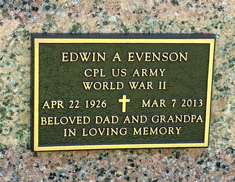 Edwin Arthur “bud” Evenson 1926 2013 Find A Grave Memorial