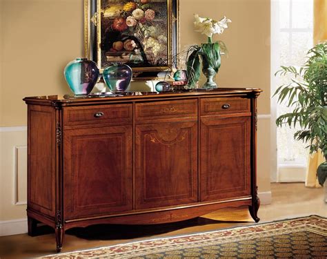 Walnut Sideboard With Fine Carvings And Inlays Classic Style Idfdesign