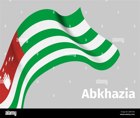 Background With Abkhazia Wavy Flag On Grey Vector Illustration Stock