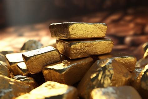 Generative Ai On Theme Of Beautiful Texture Surface Gold Bar