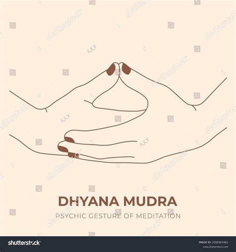 Dhyana Mudra Yoga Yogic Hand Gesture Stock Vector Royalty Free