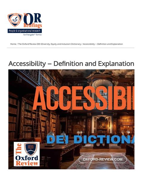 Accessibility Definition And Explanation Oxford Pdf