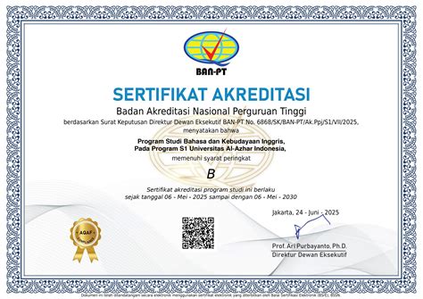 Akreditasi Universitas Al Azhar Indonesia