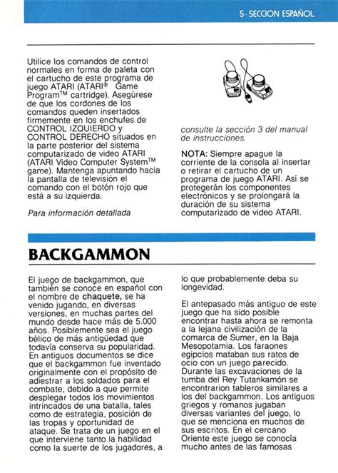 Atari 2600 Vcs Backgammon Scans Dump Download Screenshots Ads Videos Catalog