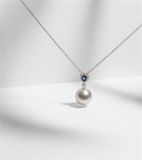 Romance 18kt White Gold Necklace With Sapphires And Gemstones In Silver