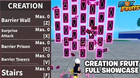 Bloxfruits Creation Fruit Full Showcase In Roblox Youtube