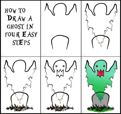 How To Draw Halloween Ghost On Paper In Easy To Follow Four Steps Image Entertainmentmesh