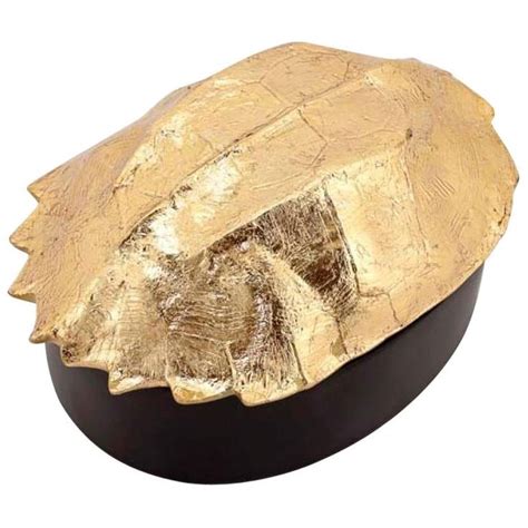 Decorative Gold Turtle Shell Box