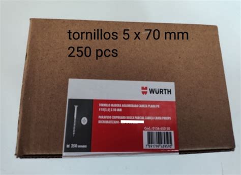 Tornillo Turbo Wurth De 5 X 70 X 250 Unidades Cuotas Sin Interés