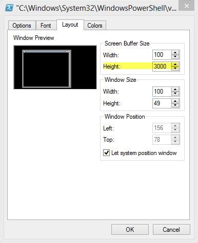 PowerShell Screen Buffer Size Sometimes More Is Better Microsoft Certified Professional