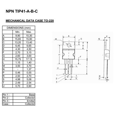TIP41-TIP41A-TIP41B-TIP41C SILICON POWER TRANSISTORS NPN