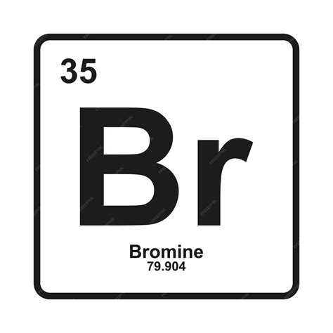 Premium Vector Bromine Icon Chemical Element In The Periodic Table