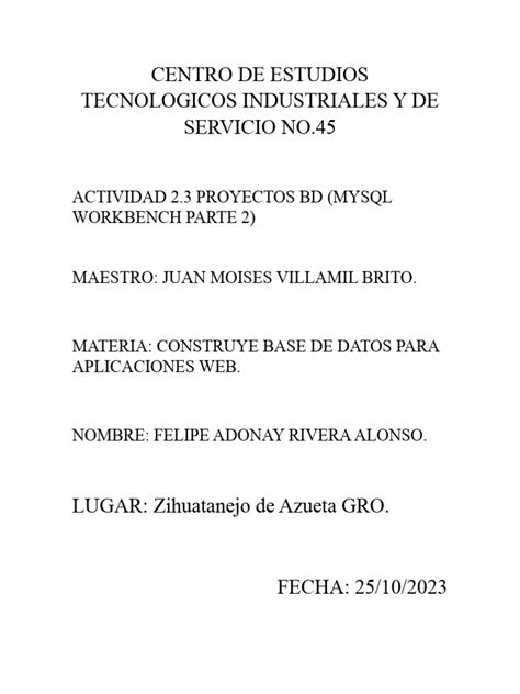 2 Workbench Pdf Mi Sql Base De Datos Relacional