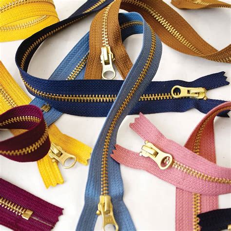 12″ Brass Zipper Assorted Colors The Confident Stitch
