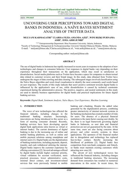 Pdf Uncovering User Perceptions Toward Digital Banks In Indonesia A