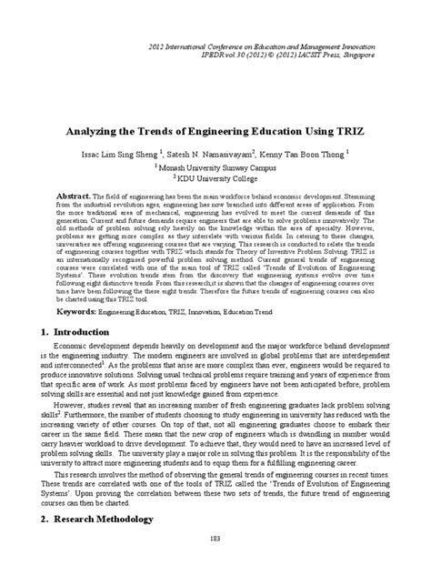 Analysis Trend Triz Pdf Engineering Learning
