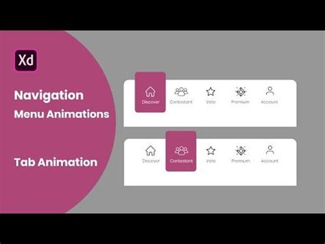Navigation Menu Animations In Adobe Xd Auto Animate Ui UX Tab Animation YouTube Popup