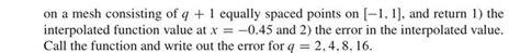 solved exercise b 1 interpolate a discrete function in a