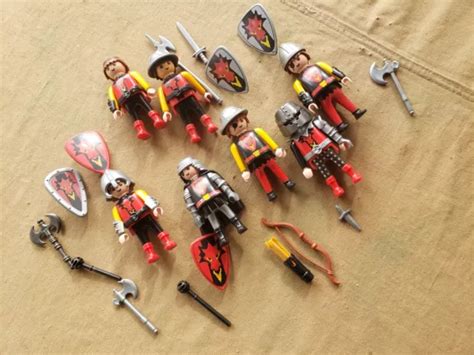 Lot Personnages Playmobil Soldats Du Moyen Age Château Fort Jeanne D