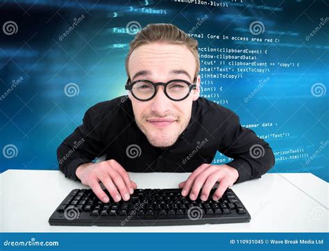 Man Typing Coding Text Stock Image Image Of Light Career 110931045
