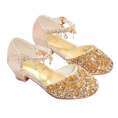 Splozh Girls Dress Shoes Princess High Heels Closed Toe Party Wedding