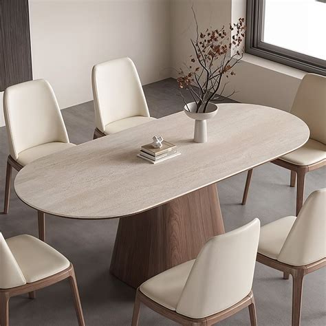 Solid Wood Oval Dining Room Table