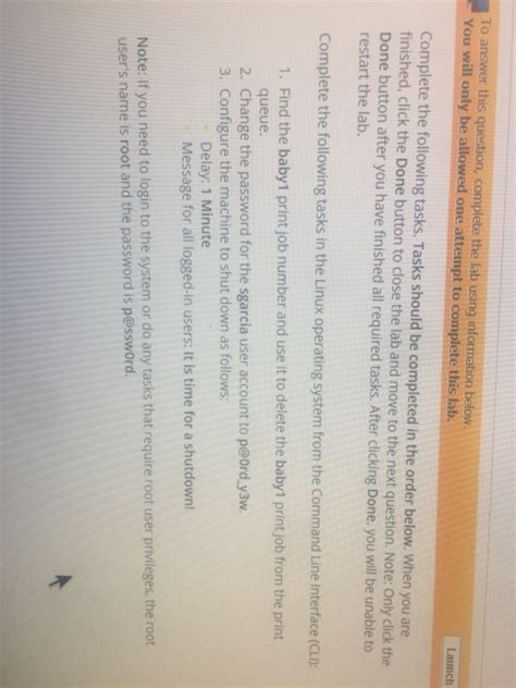 Solved Complete The Following Tasks Tasks Should Be Chegg