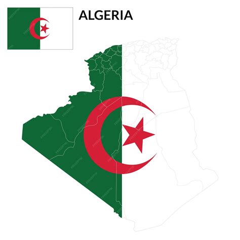 Premium Vector Algeria Map Map Of Algeria With Algeria Flag