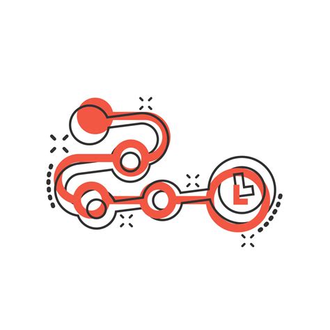 Timeline Icon In Comic Style Progress Cartoon Vector Illustration On