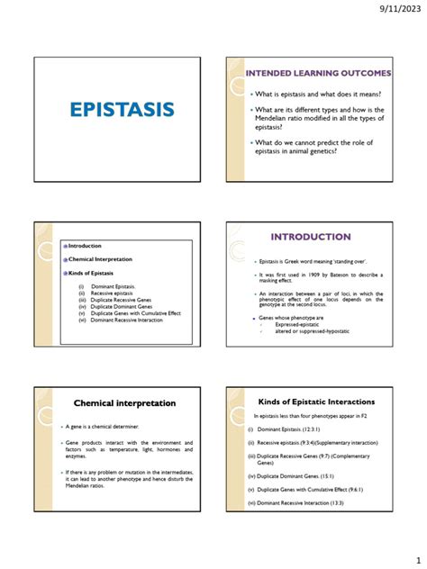 Epistasis Final Pdf Dominance Genetics Epistasis