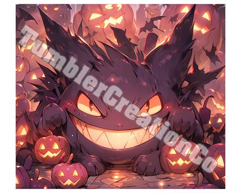 Gengar Halloween 20oz Tumbler Wrap Halloween Themed Pokemon Tumbler