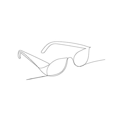 Premium Vector Sun Glass Continuous One Line Drawing Of Outline Vector Illustration