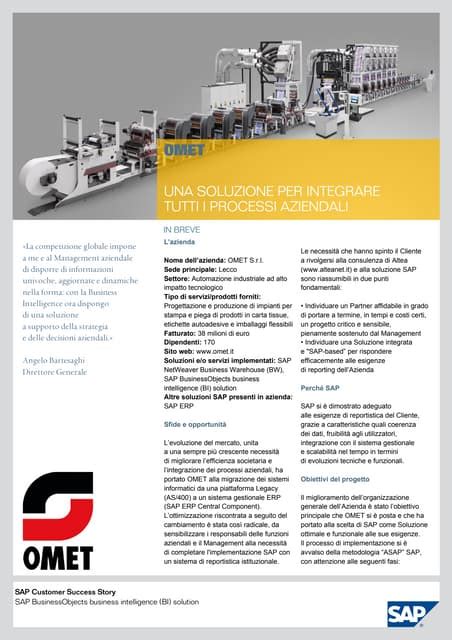 Omet Sap Successstoryerp Pdf