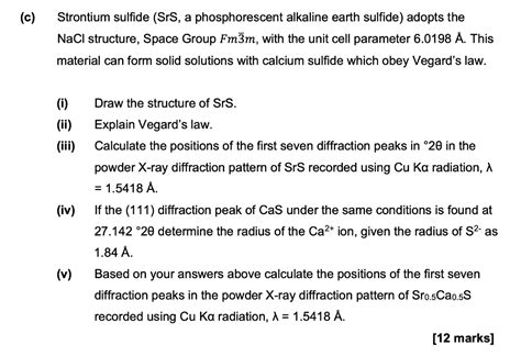 Solved Strontium Sulfide Srs A Phosphorescent Alkaline