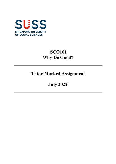 Tutor Marked Assignment July 2022 Pt Sco Why Do Good Tutor Marked