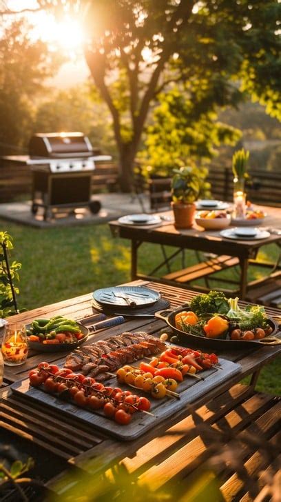 Free Outdoor Barbecue Feast Image Barbecue Ribs Salads Download