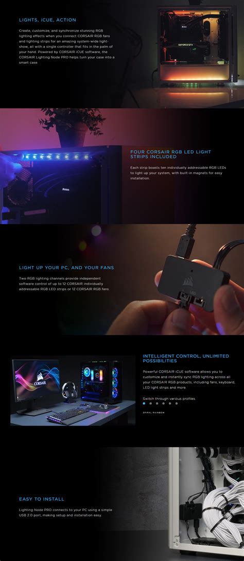 New Corsair Icue Lighting Node Pro Rgb Lighting Controller With 4 Rgb