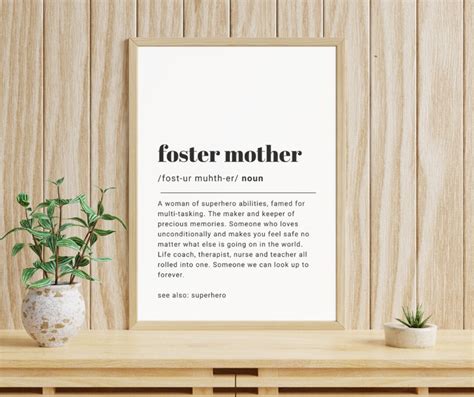 Foster Mum Definition Digital Wall Art Print Mothers Day Ts Foster