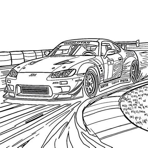 Best Drift Car Coloring Pages Free Printable Pdf
