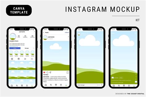 Instagram Mockup Kit Canva Template Illustration Par Shethrivesmedia