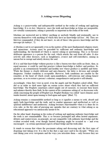 3 Asking Versus Disputing Pdf God In Islam Knowledge