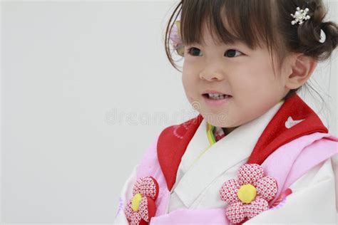 Japanisches Mädchen Auf Seven Five Threefestival Stockbild Bild Von