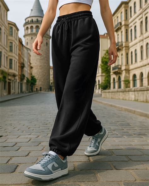 Buy Womens Black Super Loose Fit Joggers Online At Bewakoof