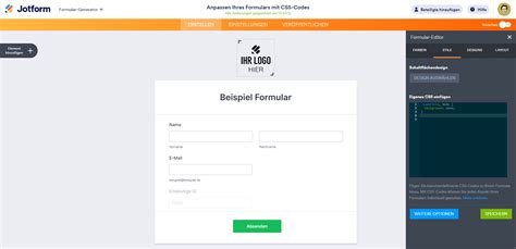 Anpassen Ihres Formulars Mit Css Codes