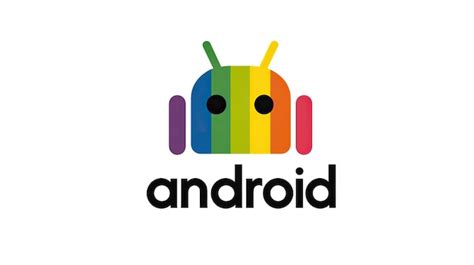 Premium Photo Logo Text Android With An Illustration A Rainbow Colored Android Head On A White