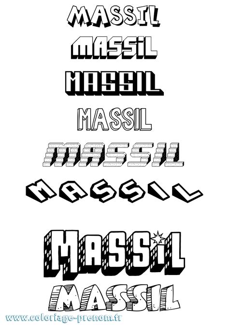 Coloriage Du Prénom Massil à Imprimer Ou Télécharger Facilement